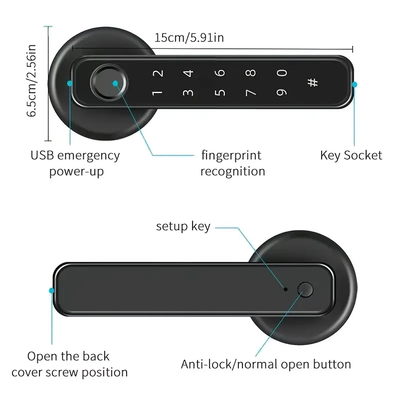 Smart Lock with Fingerprint, Code & App Control – Auralink Home
